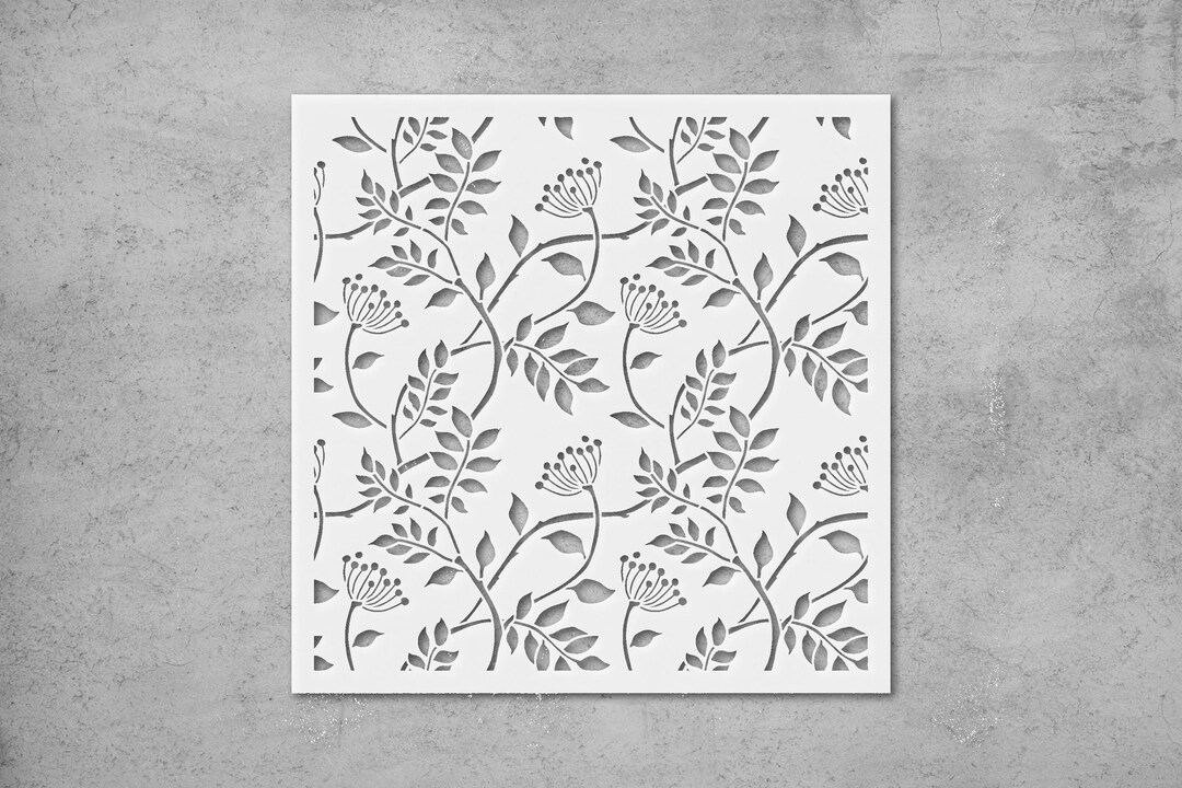 Trailing Leaf Stencil Template for DIY Crafts Botanical Decor - Etsy