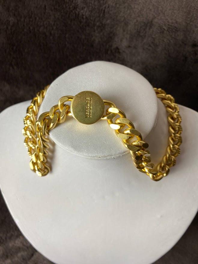 Vintage Versace Gold Finish Elegant Chain Necklace Pendant Antique ...