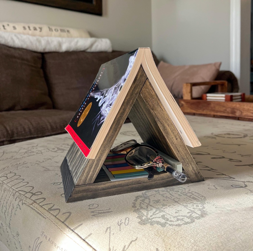 Wooden Book Holder, Bookmark, Book Stand, Handmade, Rustic, Gift ...