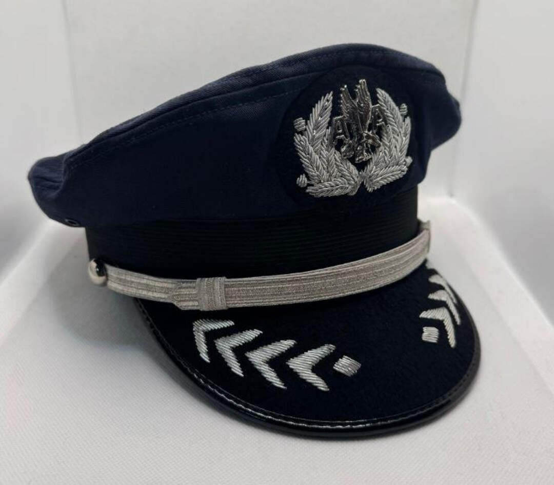 Handcrafted Blue Army Style Cap With Silver Embriodardy, Police Style ...