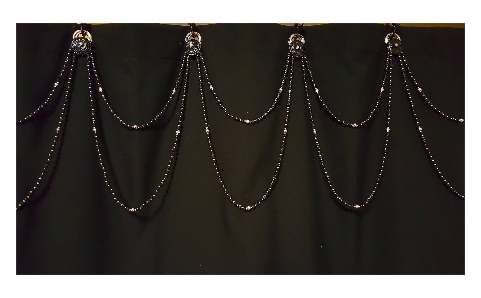 Beaded Shower Curtain Accent...double Swag..glass Beads - Etsy