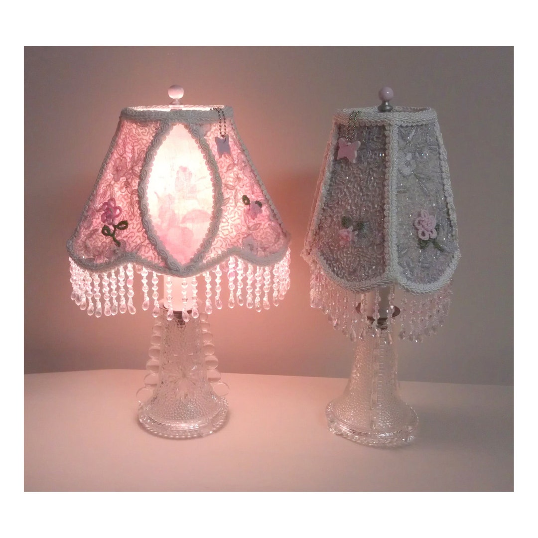 Pair 1920's Vintage Glass Dresser Lamps - Etsy