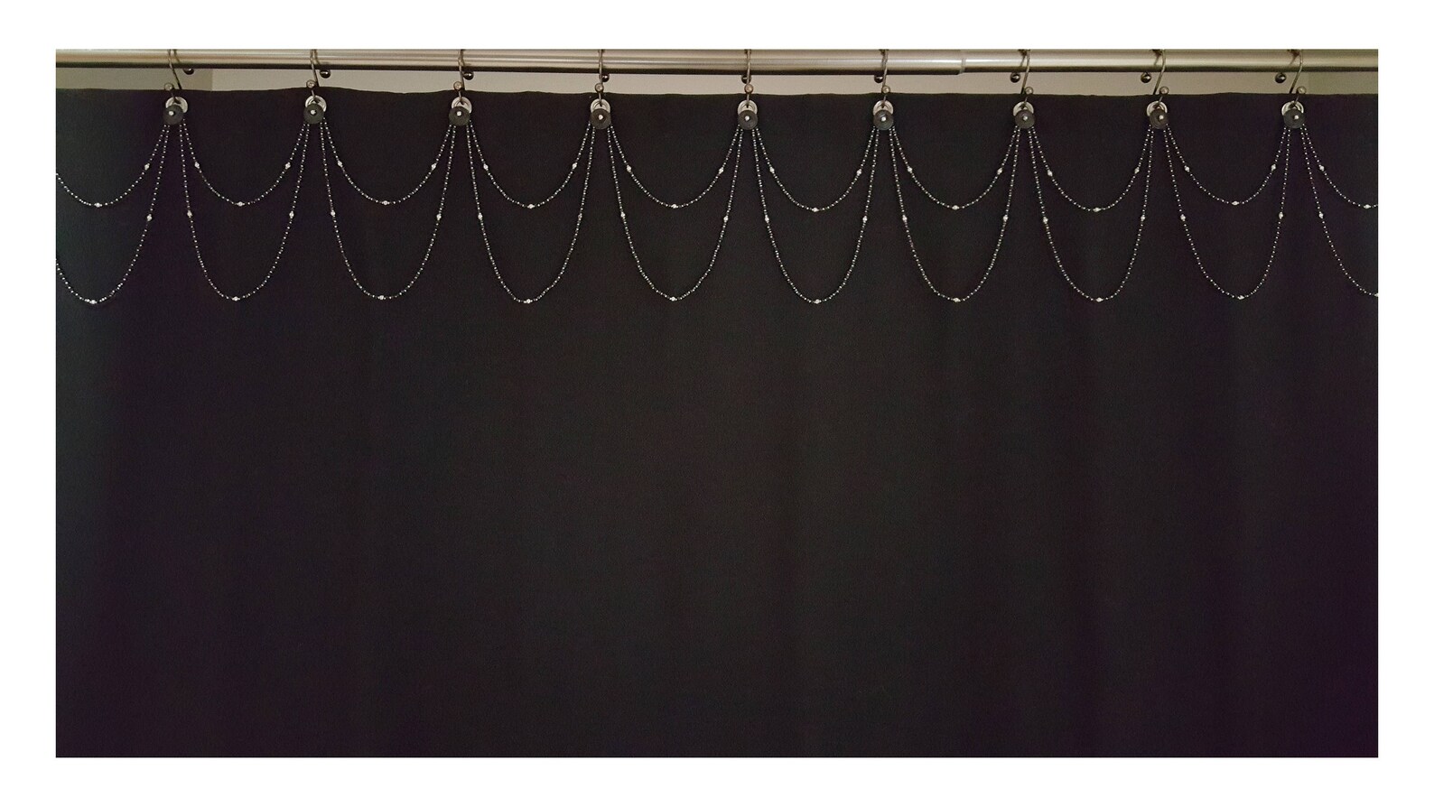 Beaded Shower Curtain Accent...double Swag..glass Beads - Etsy