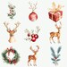 Festive Christmas Watercolor Clipart | High-res | Cute Designs | 300 ...
