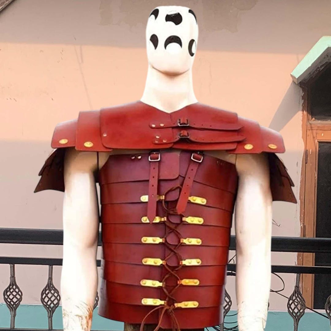 Roman Centurion Armor Set - Red Leather Lorica Segmentata Armor for ...