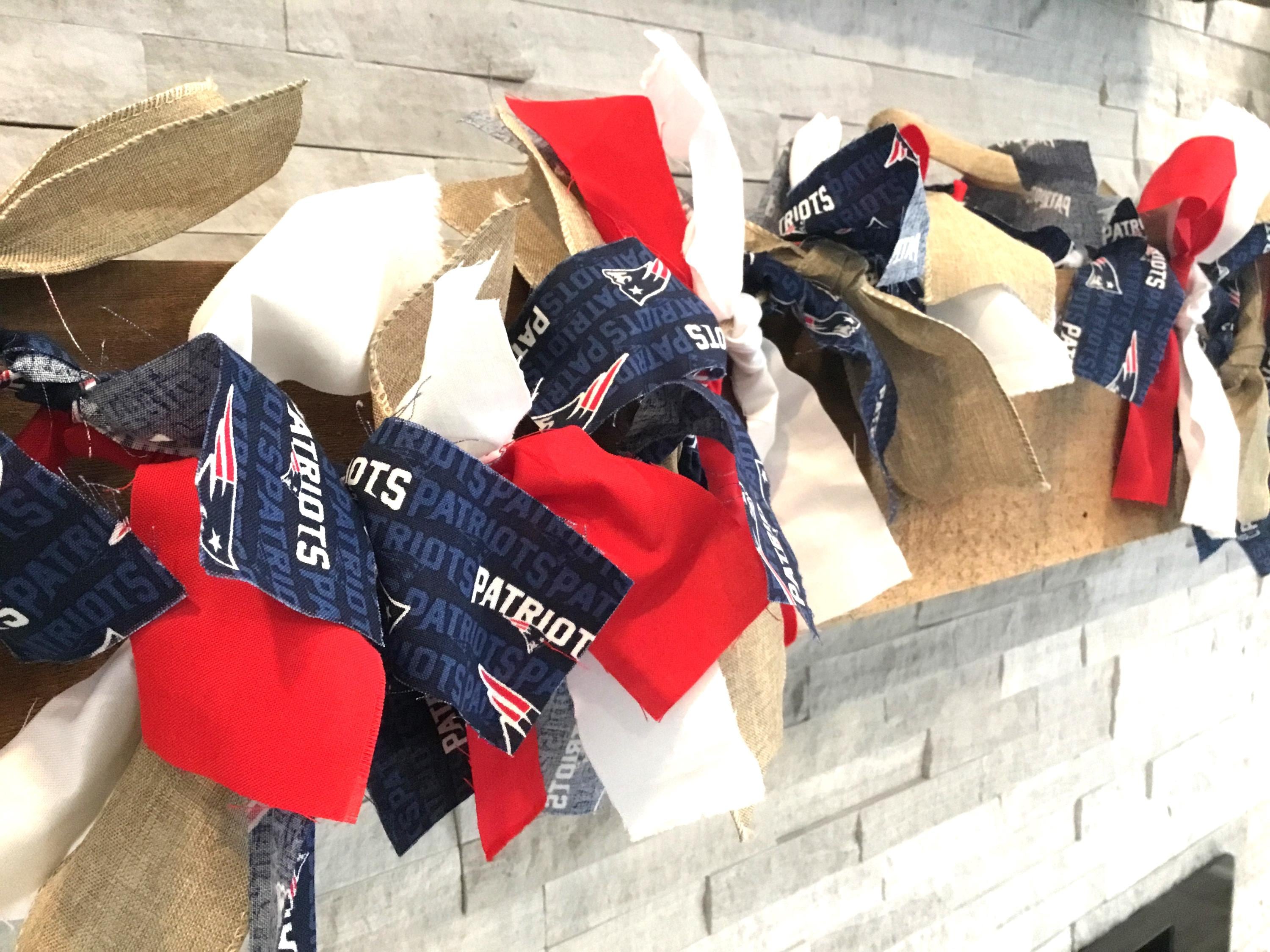 7' New England Patriots Football / Pats Farmhouse Garland / Patriots ...