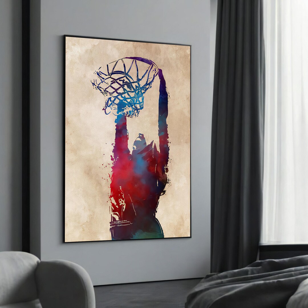 Dynamic Basketball Dunk Graffiti Canvas Painting - A Perfect Sports ...