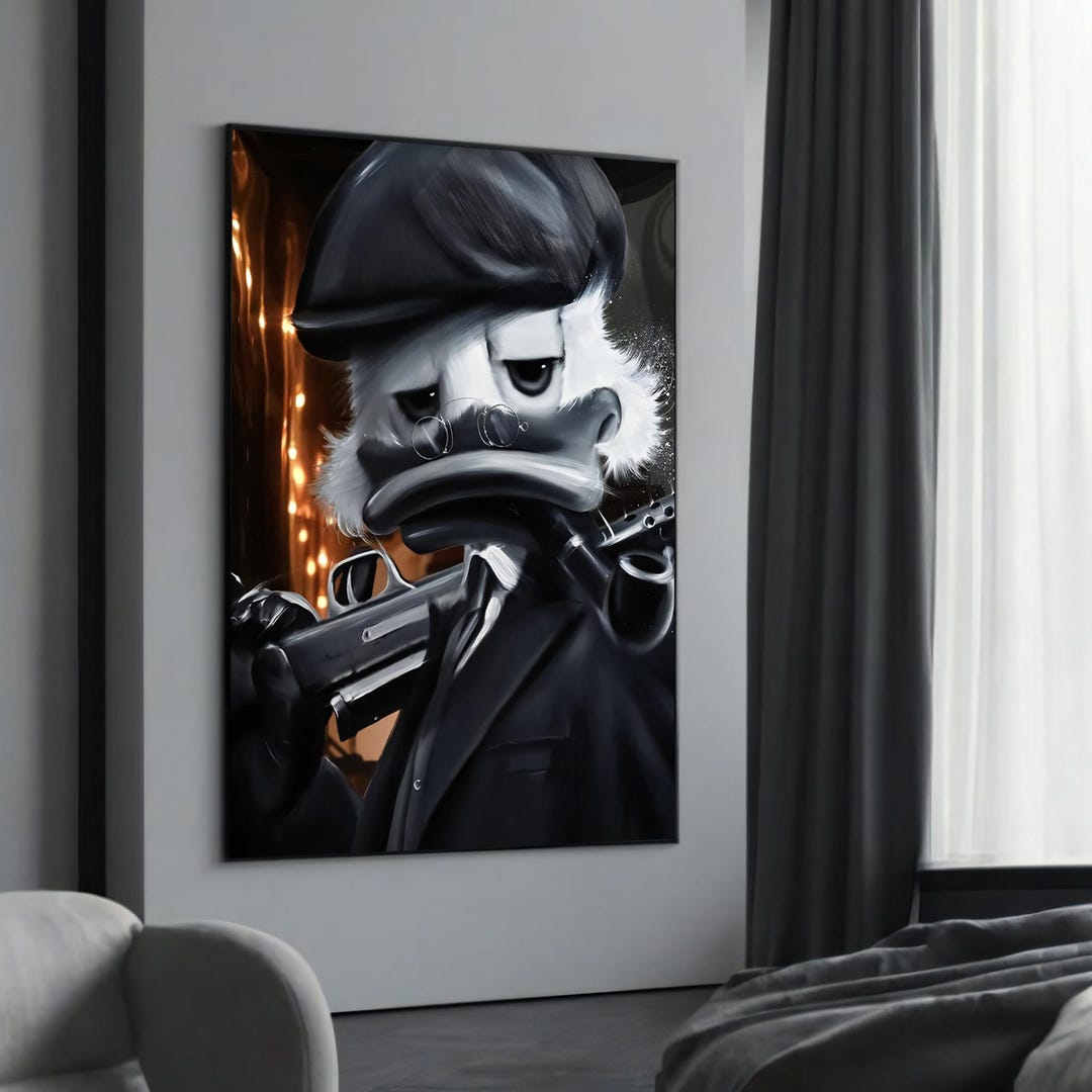 Gangster Duck Canvas Painting – Bold and Edgy Street Art for Modern ...
