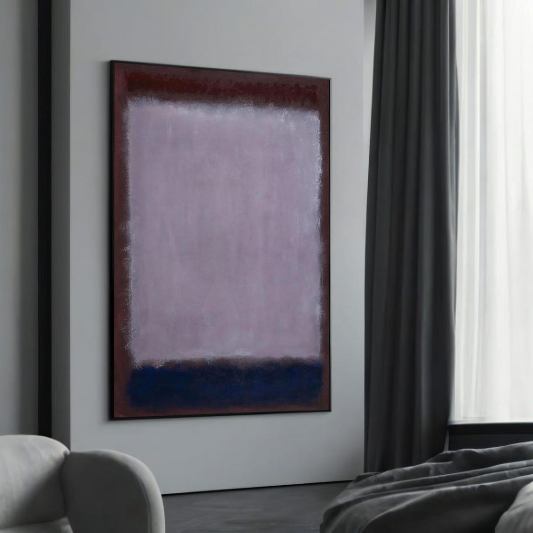 Mark Rothko’s Subdued Abstract Composition - Soft Lavender and Deep ...