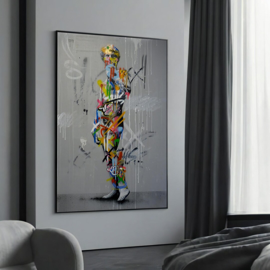 Graffiti Full Body David Canvas Painting – Classic Renaissance Statue ...