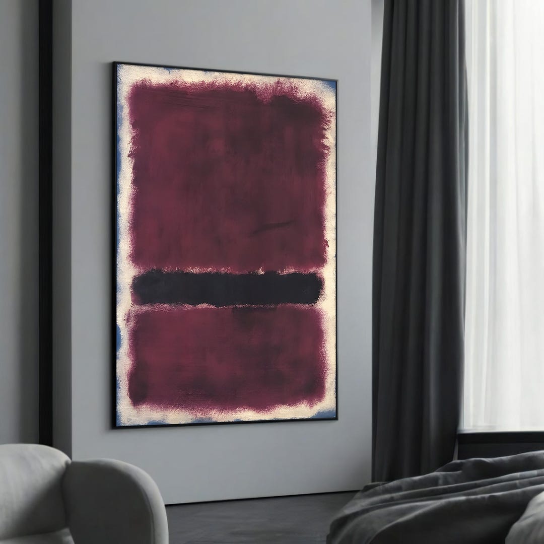 Mark Rothko’s Dark Abstract Composition - Deep Maroon Blocks With Bold ...