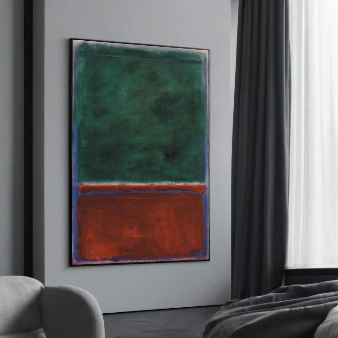 Mark Rothko’s Abstract Masterpiece - Rich Green and Deep Red Blocks ...
