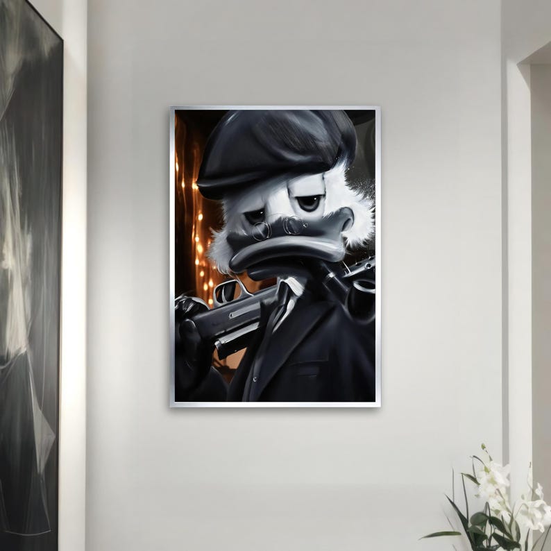 Gangster Duck Canvas Painting – Bold and Edgy Street Art for Modern ...