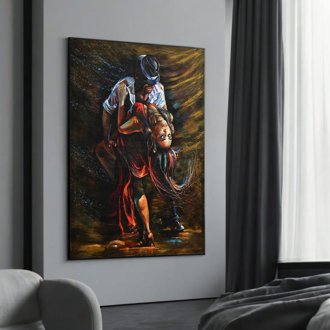 Passionate Tango Dancers Canvas Art, Latin Dance Wall Decor, Romantic ...
