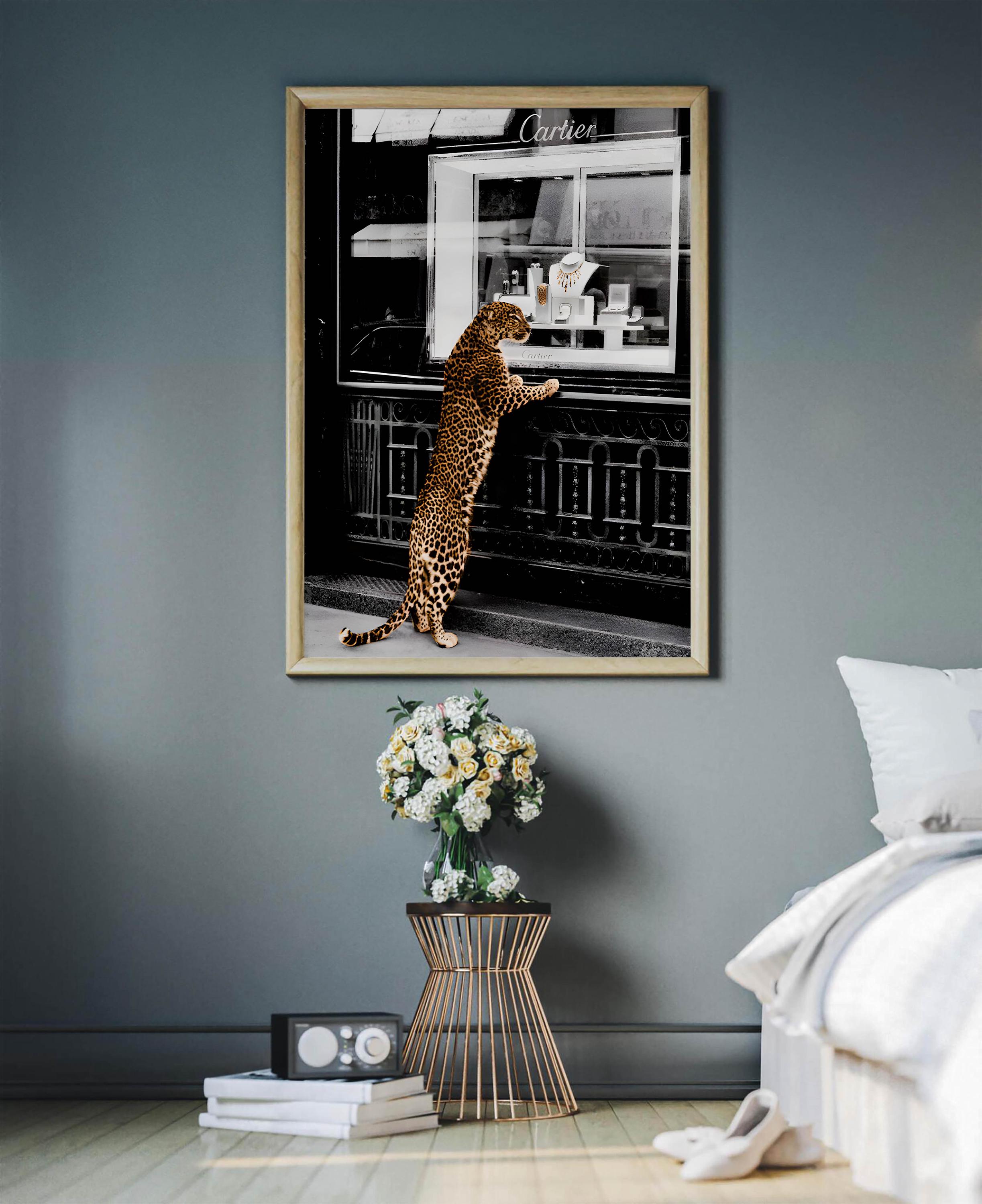 Vintage 1950s Black and White Panther Fashion Print Panther in the ...