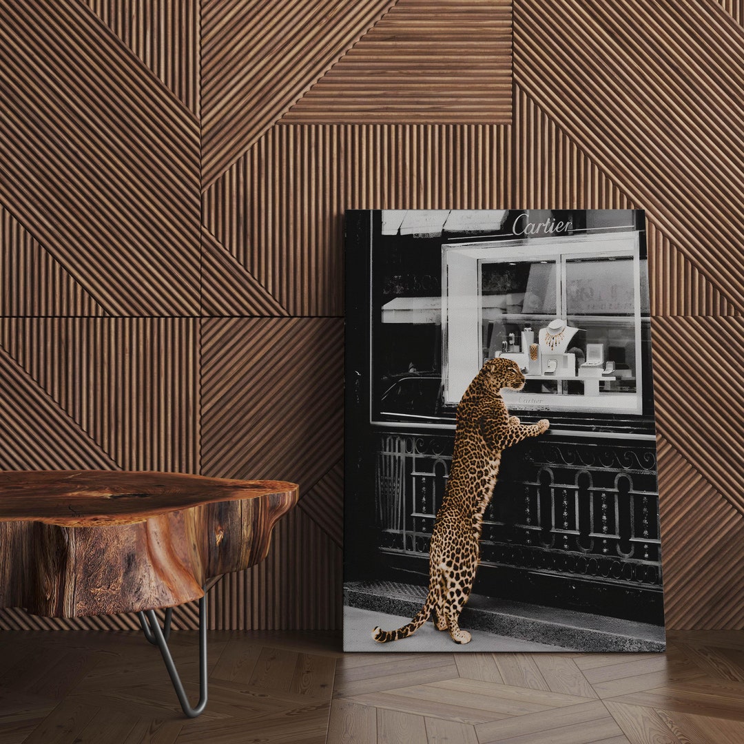 Vintage 1950s Black and White Panther Fashion Print Panther in the ...