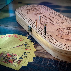 Customizable Cribbage Board - Unique Personalized Gift, Handcrafted 4 ...