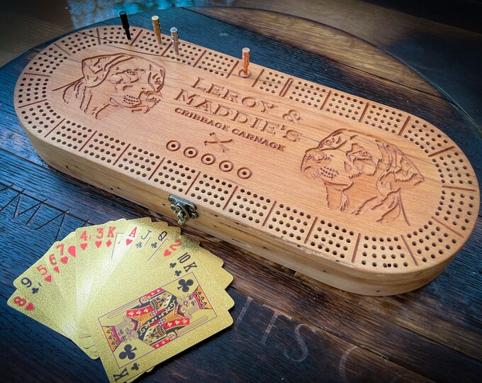 Customized Cribbage Board – Premium Cribbage Game Set - Customizable 4 ...