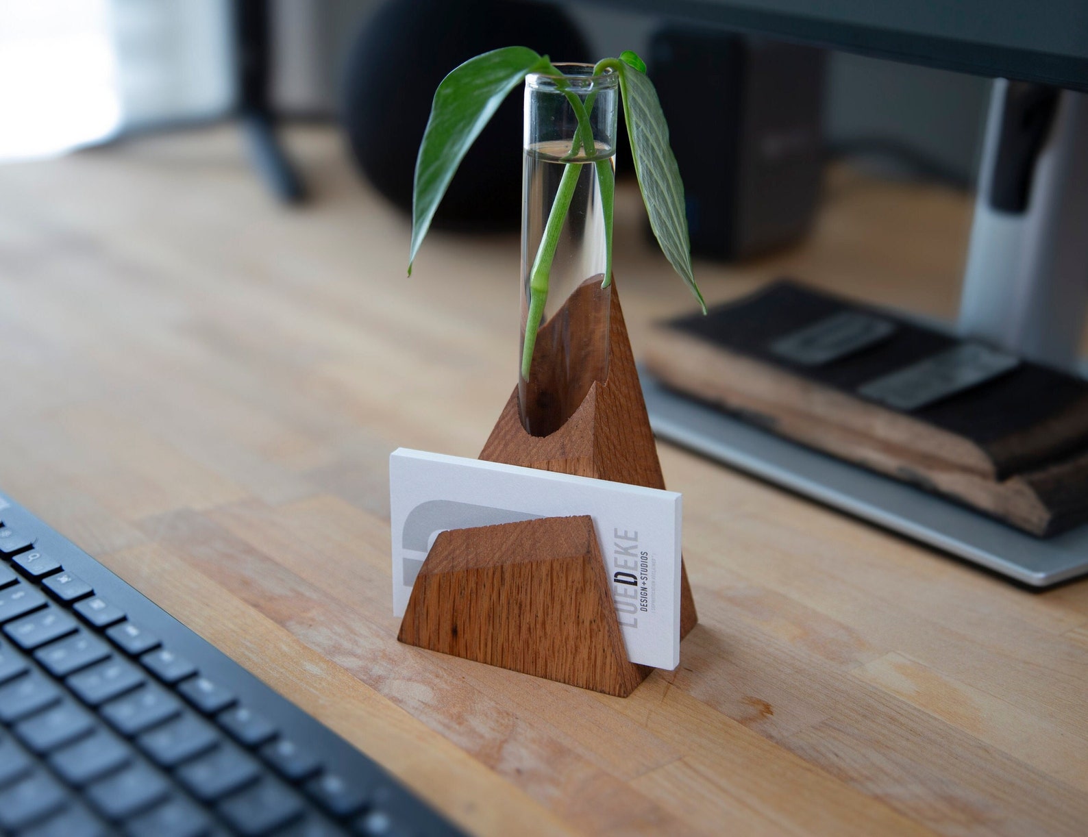 Unique Business Card Holder Display Wood Propagation Station Plant Gift ...