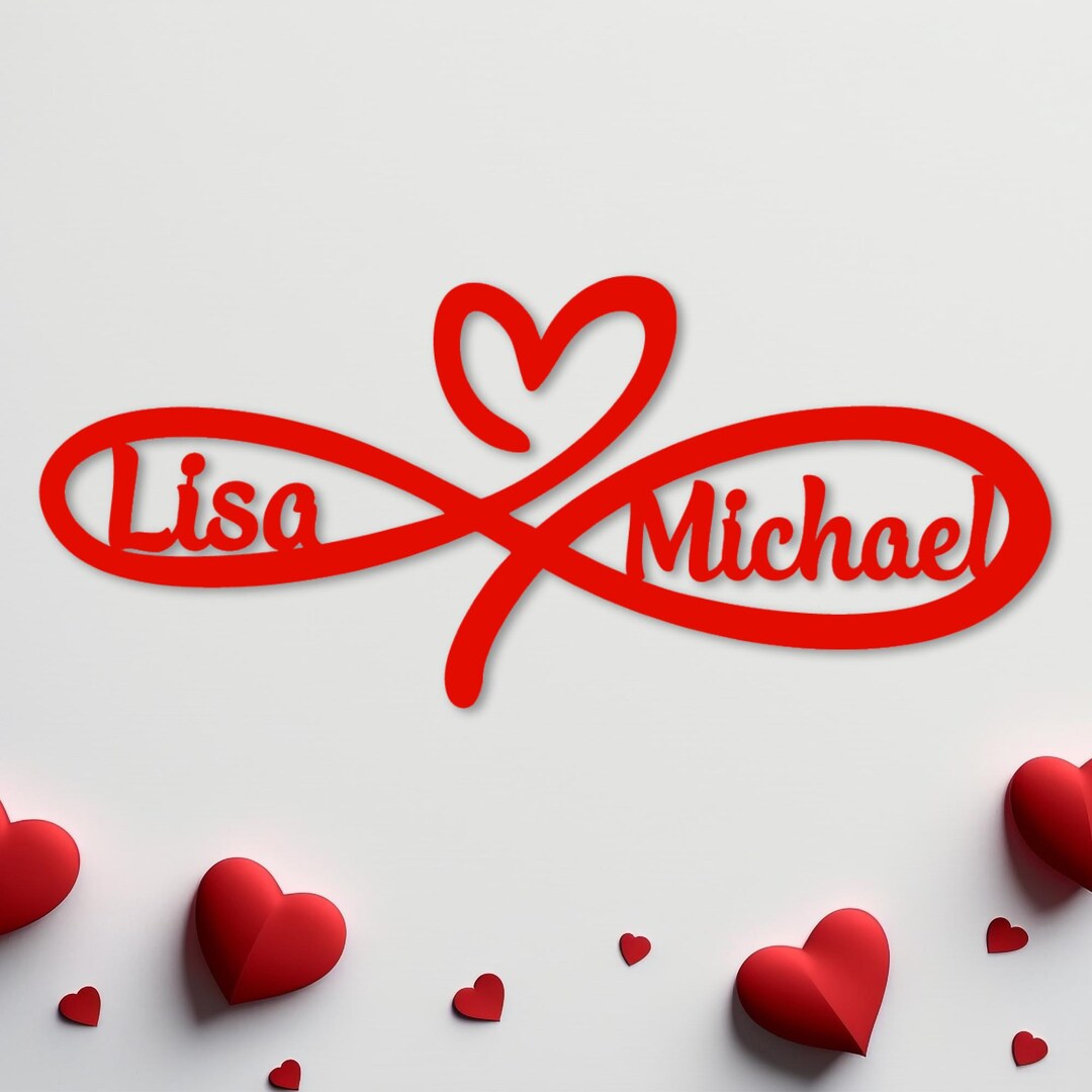 Custom Metal Heart and Infinity Sign, Customized Metal Love Sign ...