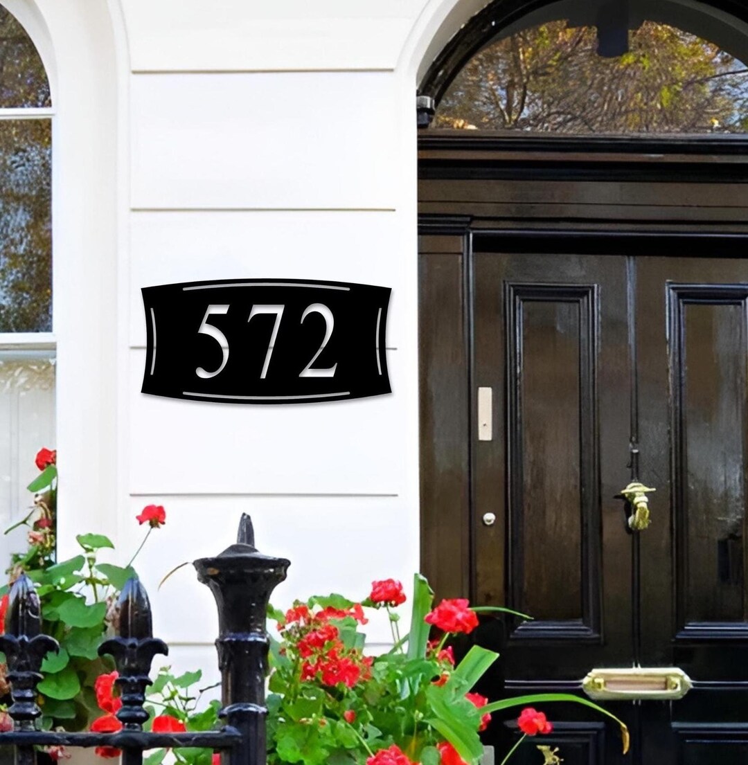 Modern House Number Sign, Custom Metal Address Sign, Outdoor Address ...