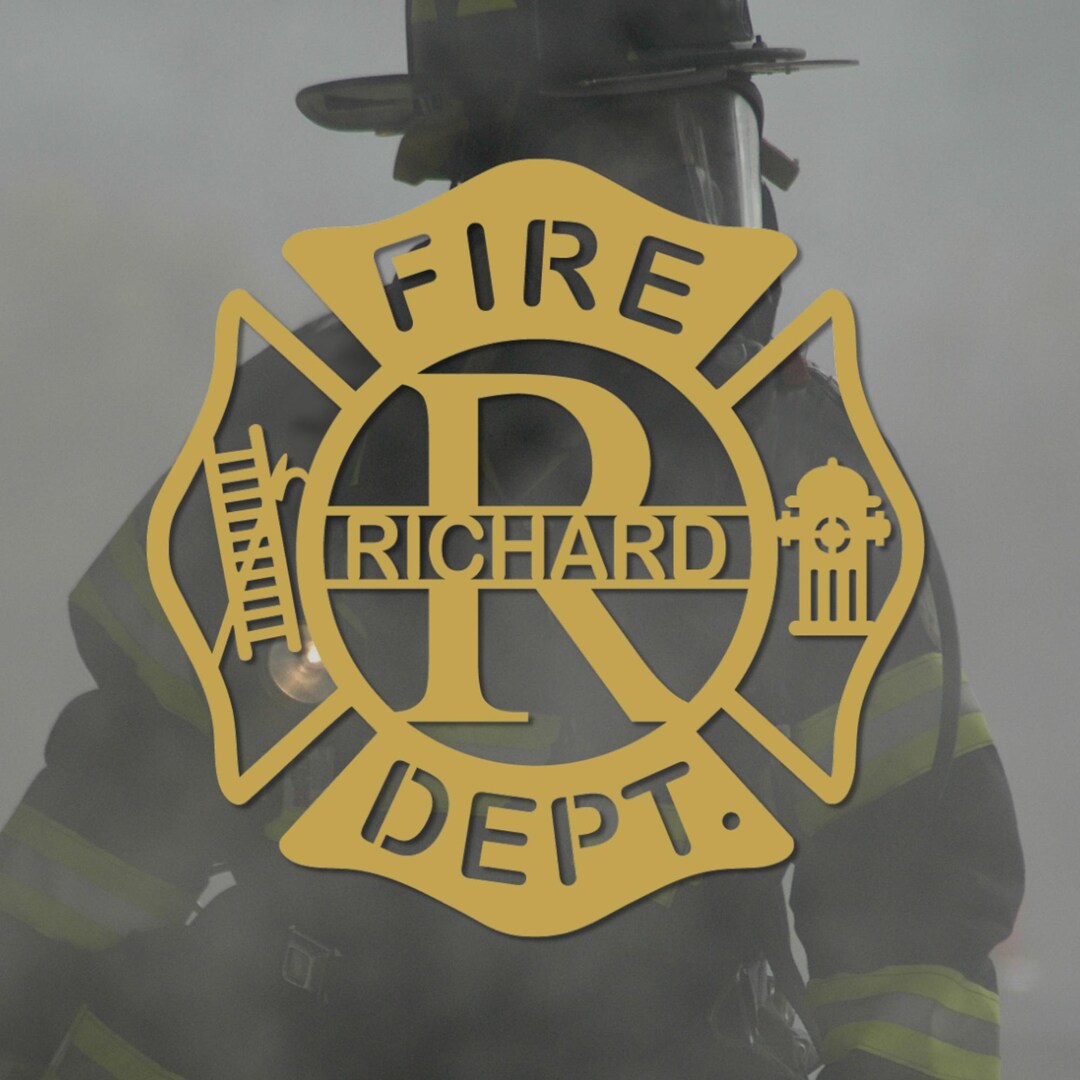 Firefighter Monogram Metal Sign, Fireman Custom Metal Sign ...