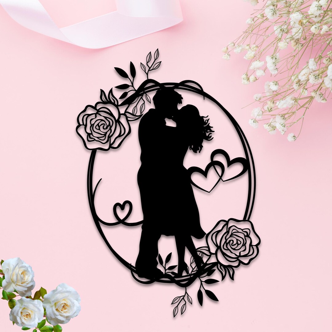 Custom Metal Couple Portrait From Photo, Gift for Couples, Couple ...