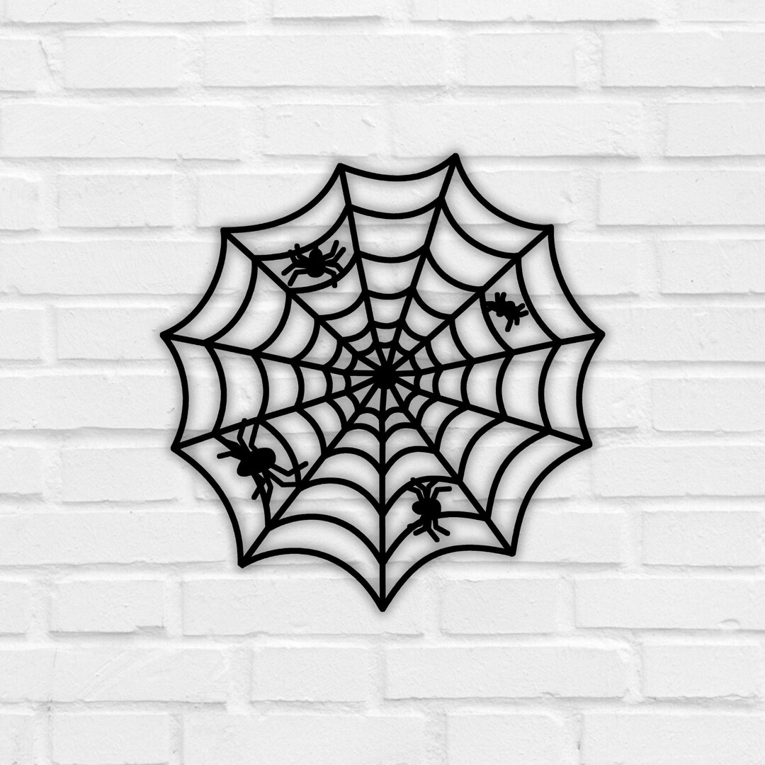 Spider Web Metal Wall Decor: Halloween Indoor Outdoor Sign - Etsy
