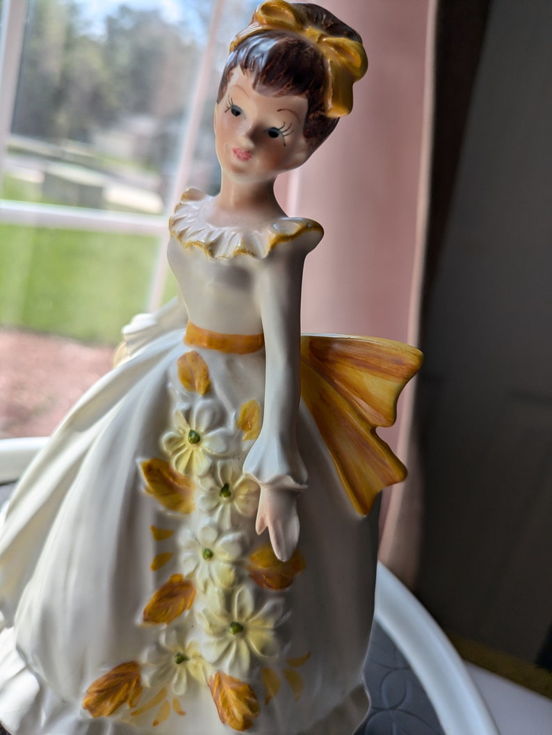 Vintage Lefton Lady Planter Figurine Free Shipping Excellent Condition ...