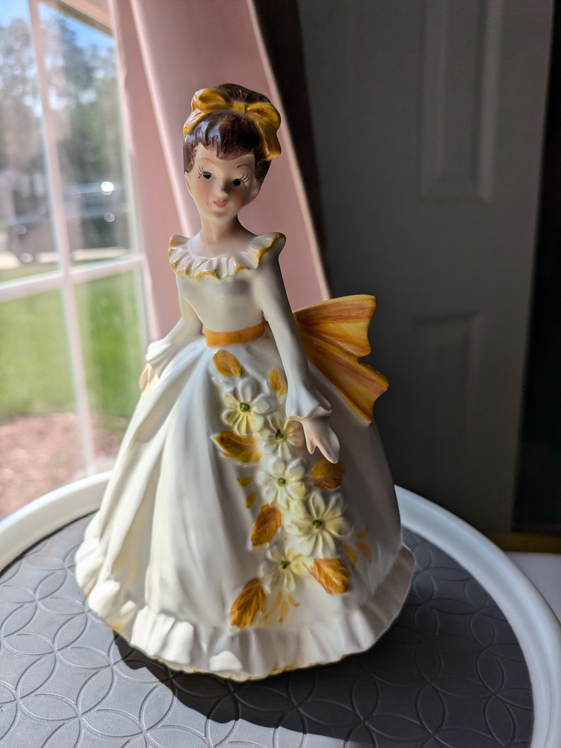 Vintage Lefton Lady Planter Figurine Free Shipping Excellent Condition ...