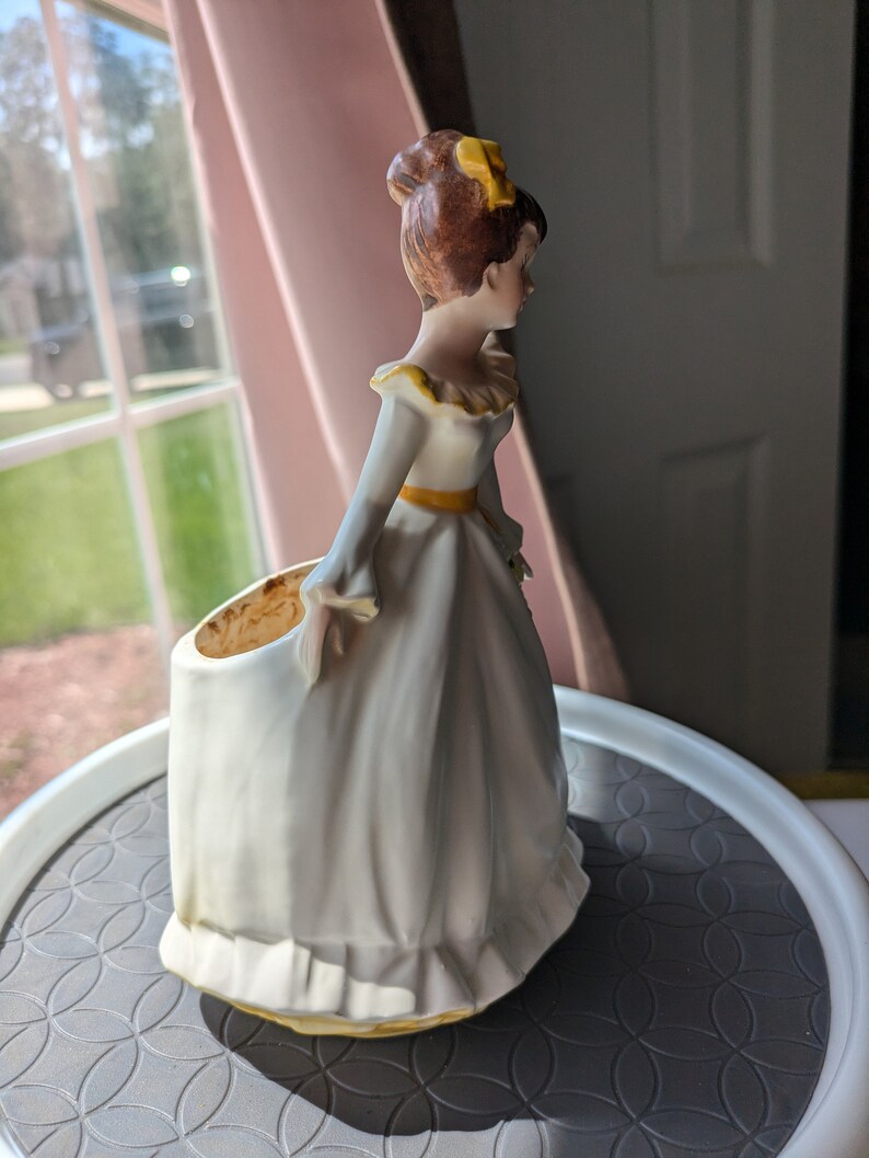 Vintage Lefton Lady Planter Figurine Free Shipping Excellent Condition ...