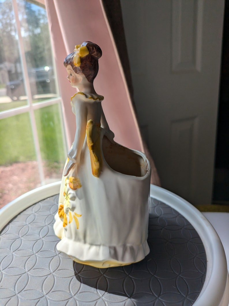 Vintage Lefton Lady Planter Figurine Free Shipping Excellent Condition ...
