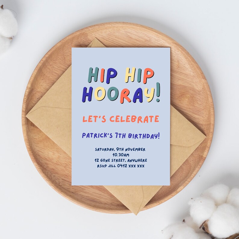 Hip Hip Hooray Party Invitation - Etsy