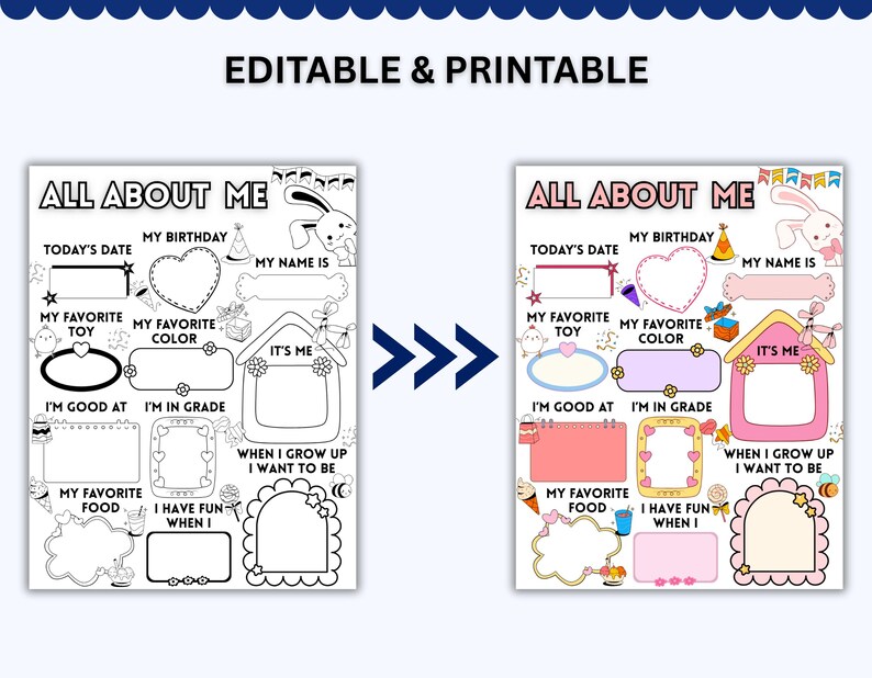 Deluxe All About Me Worksheet Printable | Fun Kids Coloring Activity ...
