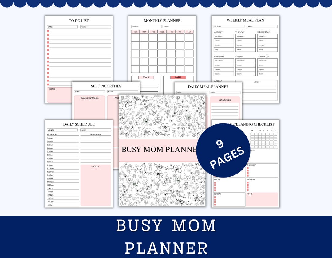 EDITABLE Busy Mom Planner, Mom Life Planner, Printable Planner ...