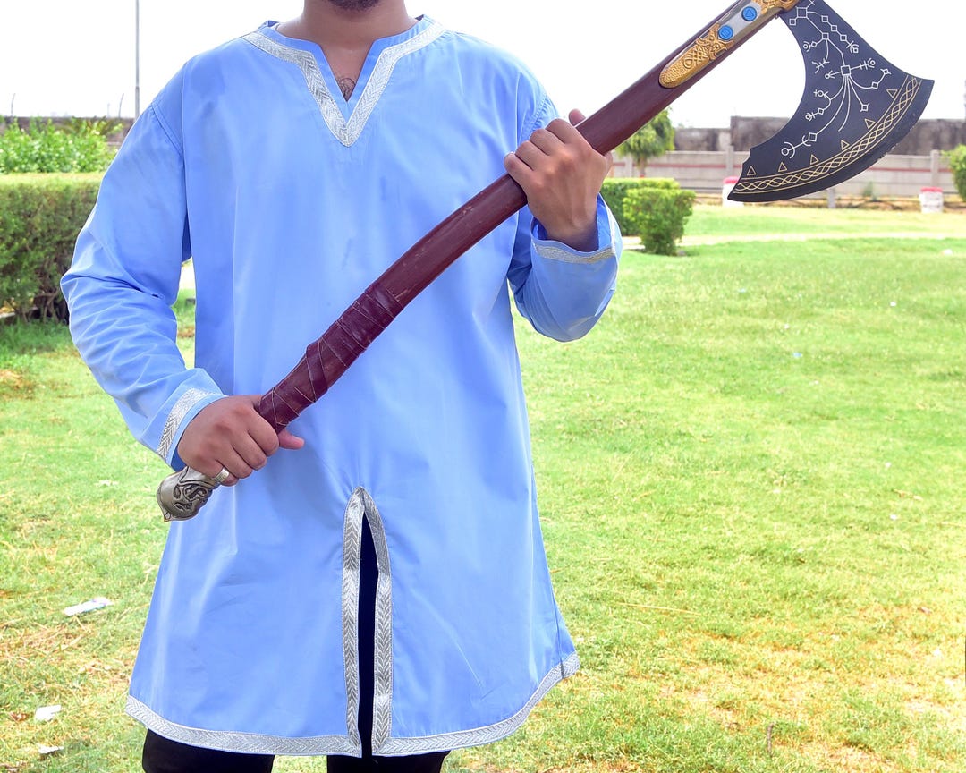 Renaissance Fair Viking Cotton Larp Shirt, Medieval Linen Mens Tunic ...