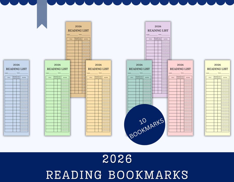 10 Retro Reading Bookmarks | Printable PNG & PDF Templates | Instant ...