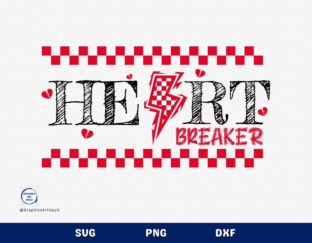 Retro Heart Breaker Png Svg, Anti Valentine's Day Png, Heartbreaker ...