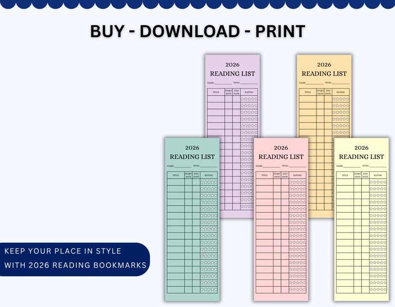 10 Retro Reading Bookmarks | Printable PNG & PDF Templates | Instant ...