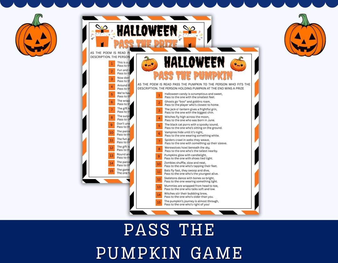 Halloween Pass the Pumpkin Game | Fun Printable Party Activity for Kids ...