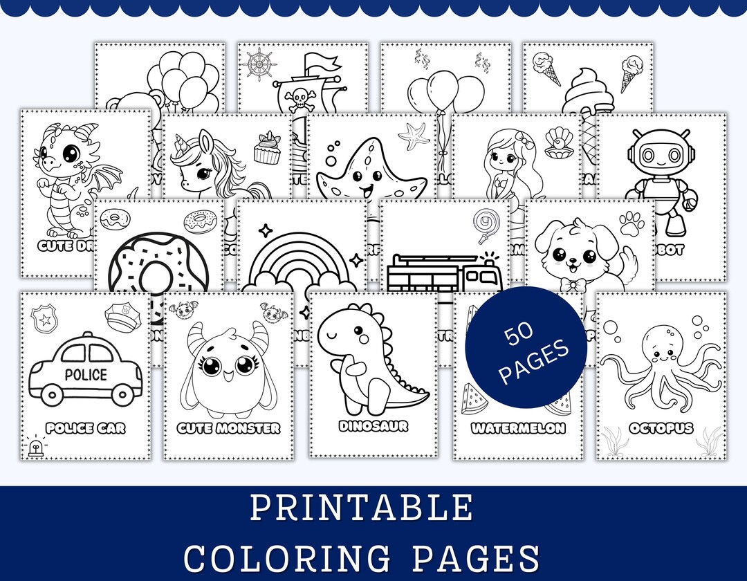 50 Fun & Easy Coloring Pages for Kids | Toddler and Preschool Printable ...