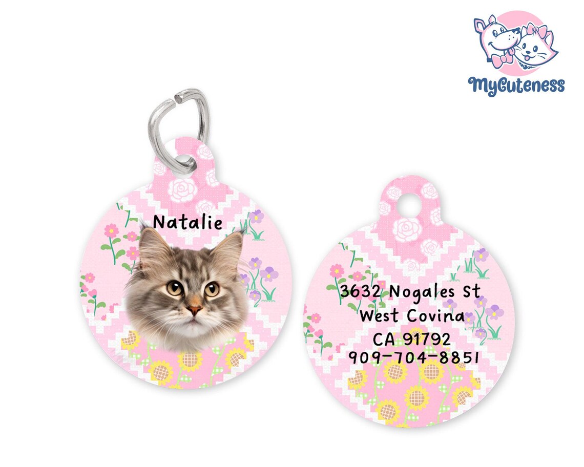 4 Pet Custom Round Name Tag, Customization - Etsy