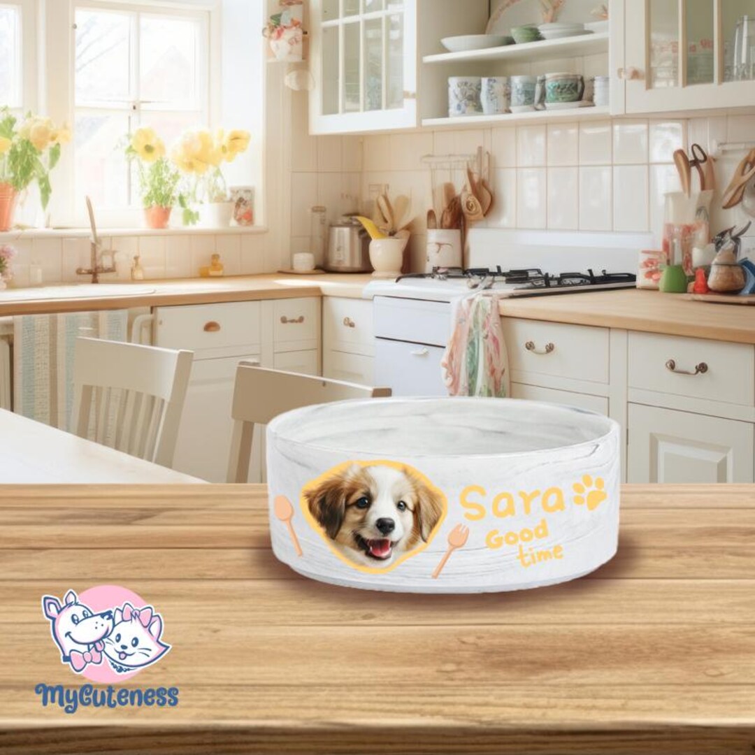 Custom Dog Bowl With Photo, Personalized Dog Bowl or Cat Bowl, Food and ...