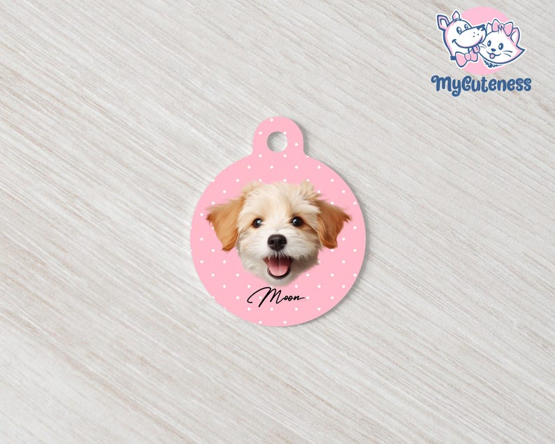 3 Pet Custom Round Name Tag, Customization - Etsy