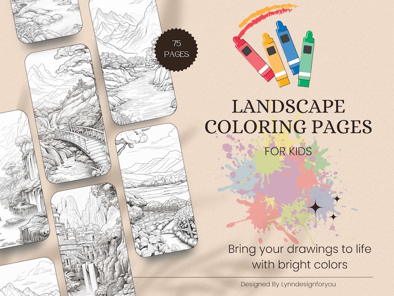 75 Landscape Coloring Pages for Kids Printable, Relaxing View, Nature ...