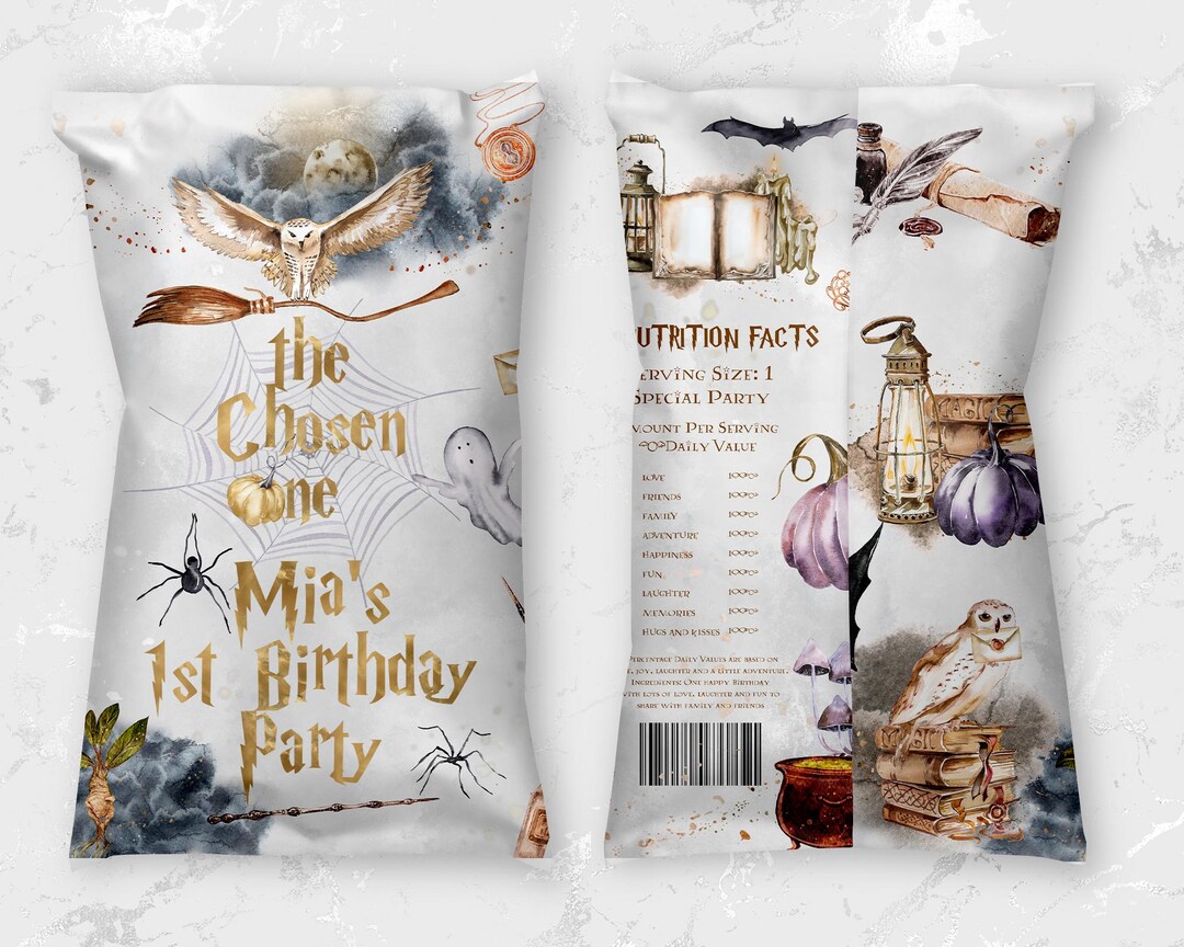 Chips Label Potato Bag Paper Halloween Wizarding World Birthday the ...