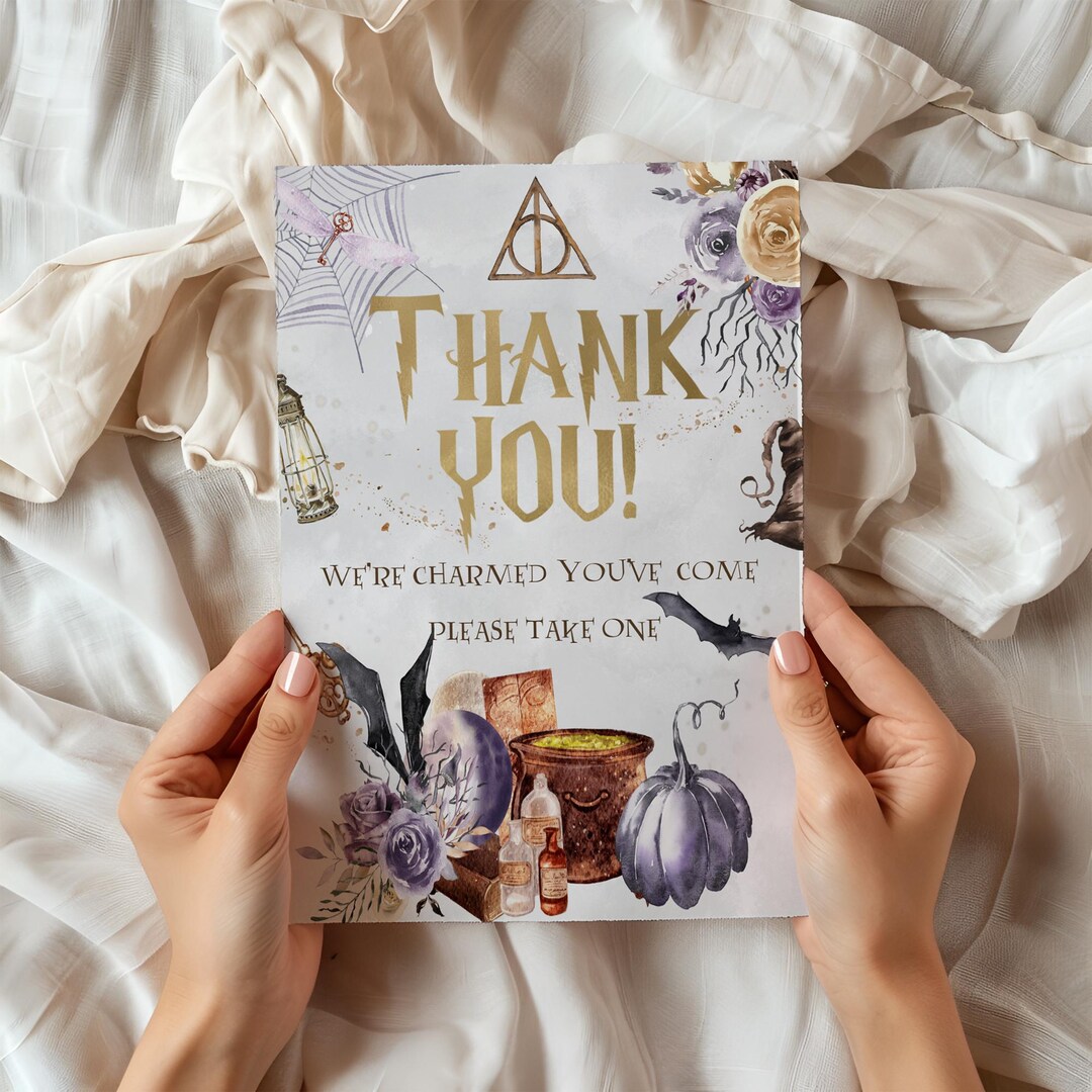 Thank You Sign Wizarding World Sign Wizarding World Baby Birthday ...