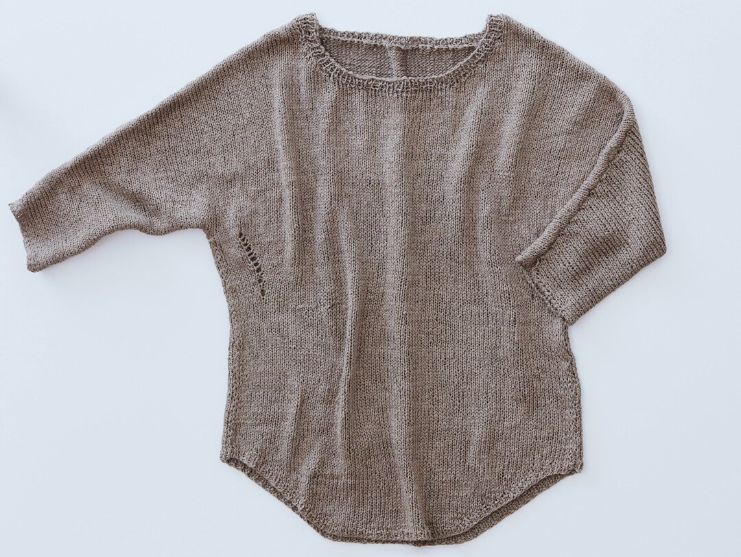 German Knitting Pattern for a Top for Women Made of Linen With a Round ...