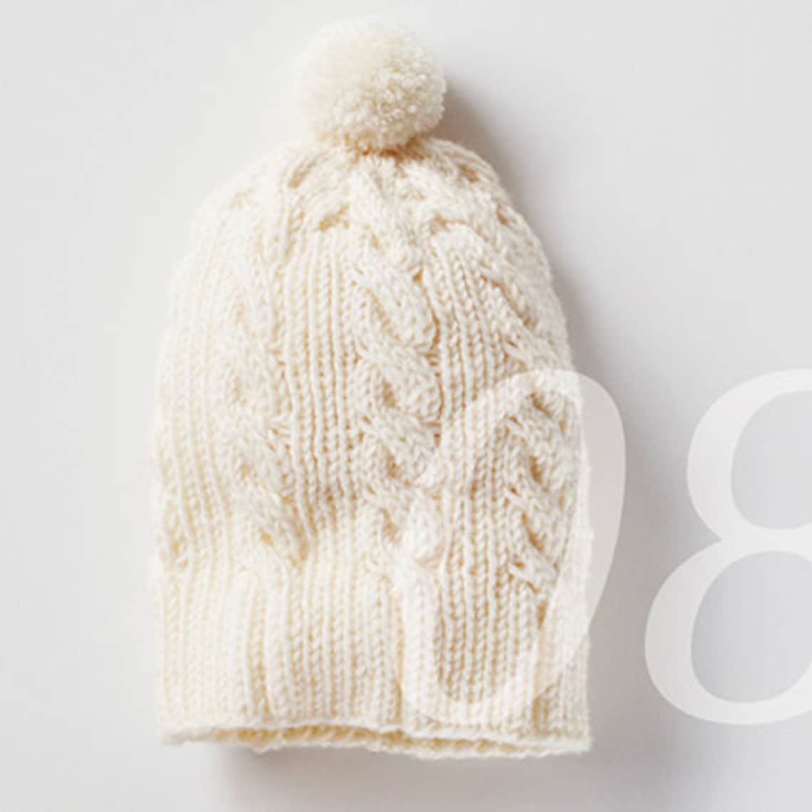Knitting Pattern for a Cabled Bobble Hat for Adults or Children. Easy ...