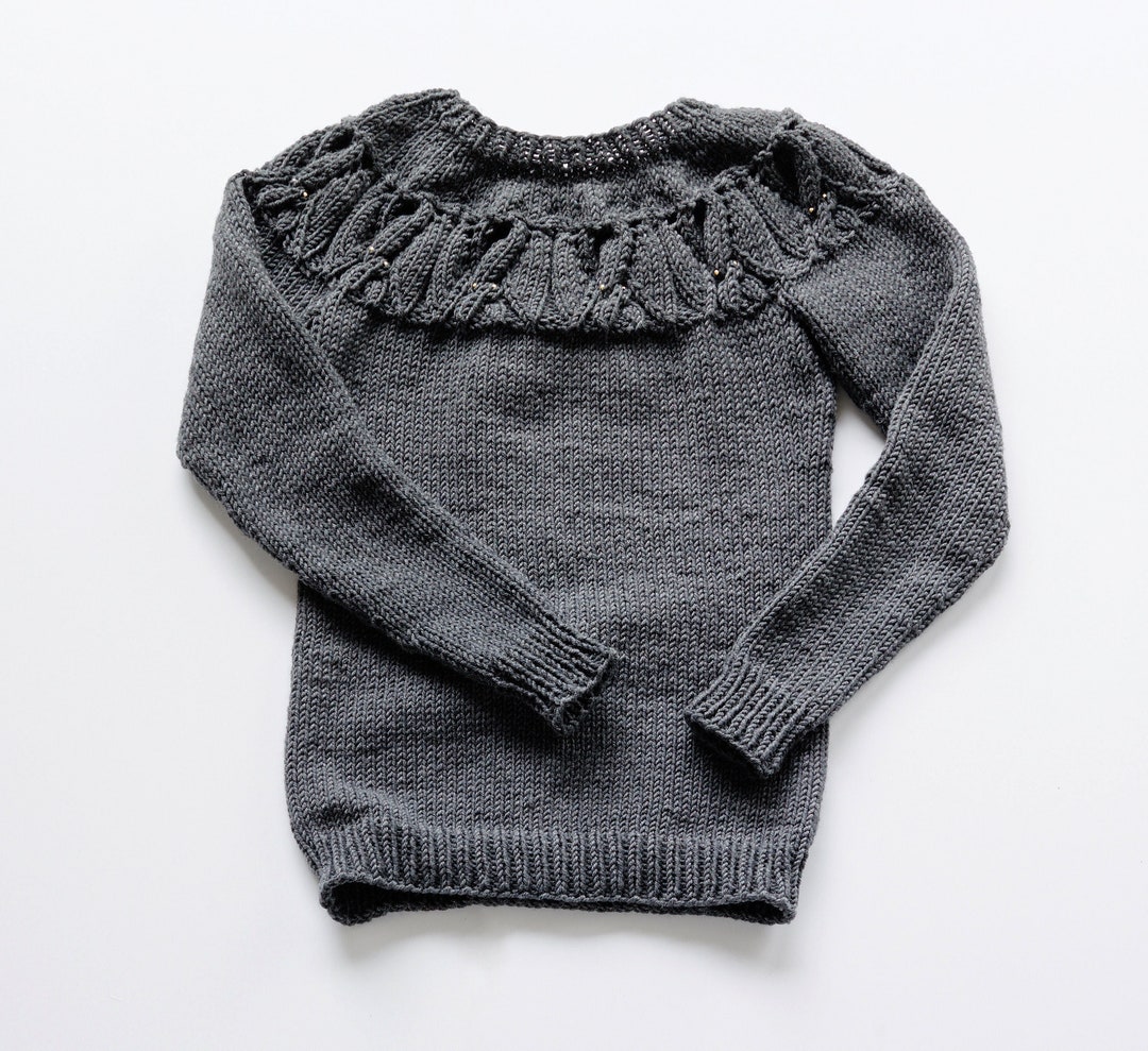 Knitting Instructions for a Bat Round Neck Sweater. Knitted Top Down ...